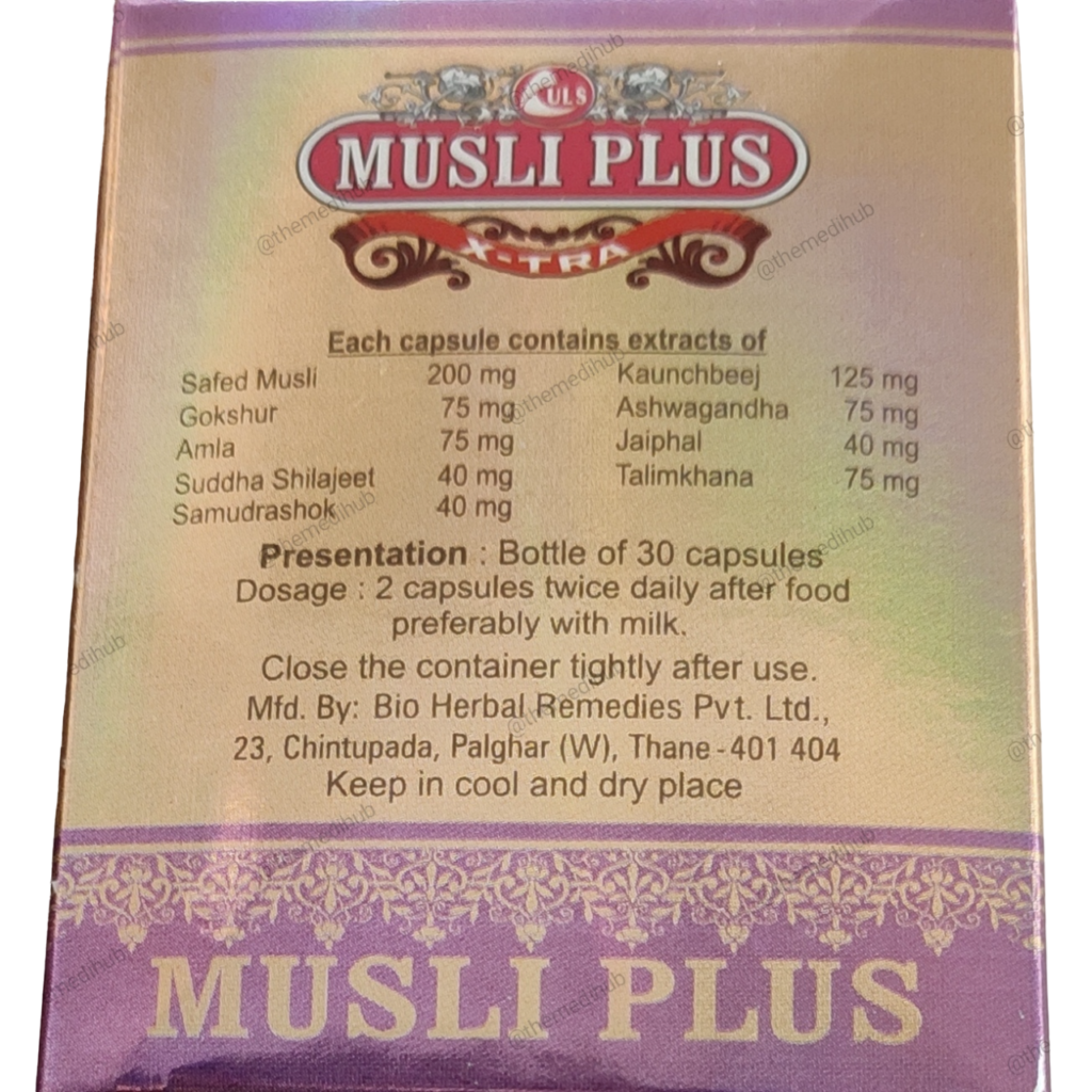 Musli Plus Capsules (30 Caps Pack) - Medihub Pharma