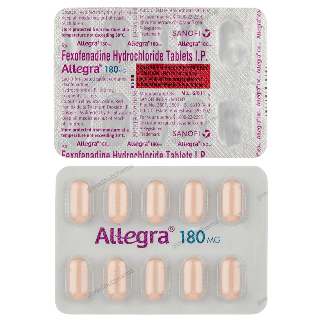Allegra 180mg Tablet (10 Tab Strip) - Medihub Pharma