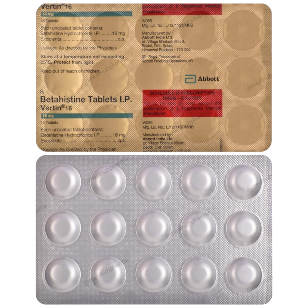 Vertin 16 Tablet (15 Tab Strip) - Medihub Pharma