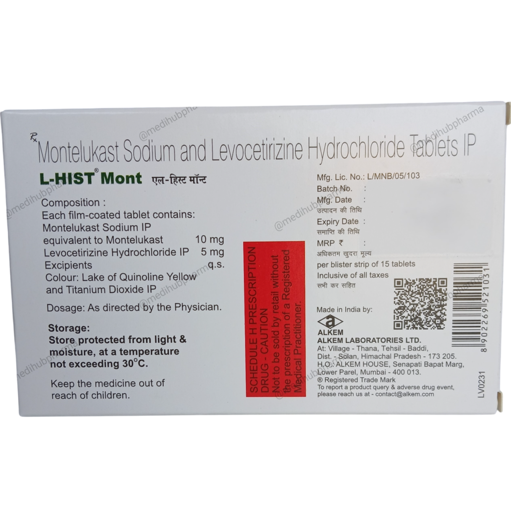 L-Hist Mont Tablet (15 Tab Strip) - Medihub Pharma